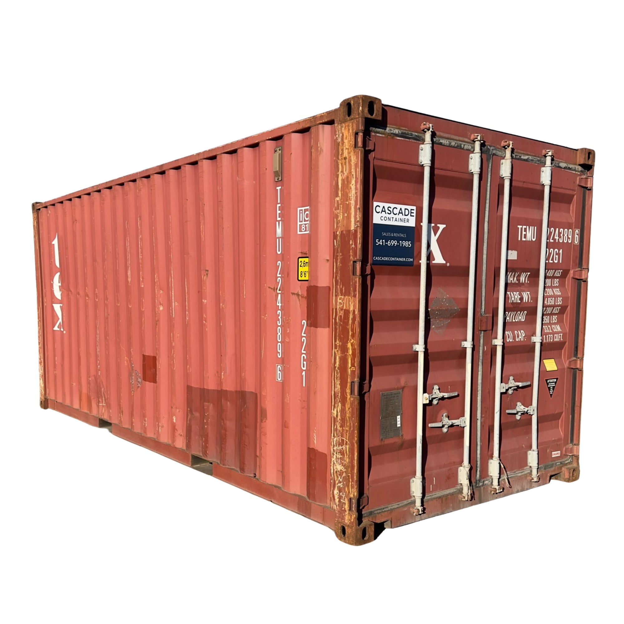 20' Standard Cargo Worthy Shipping Container – Cascade Container